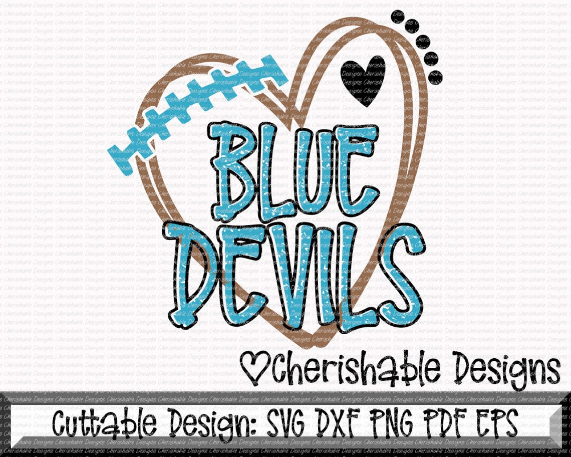 Football Svg Blue Devils SVG Devils Football Cutting File - Etsy