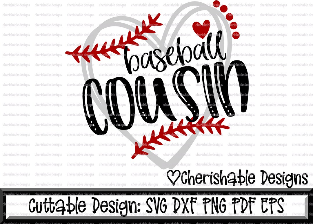Baseball Svg, Baseball Cousin Svg, Baseball Cutting File, Heart Frame ...
