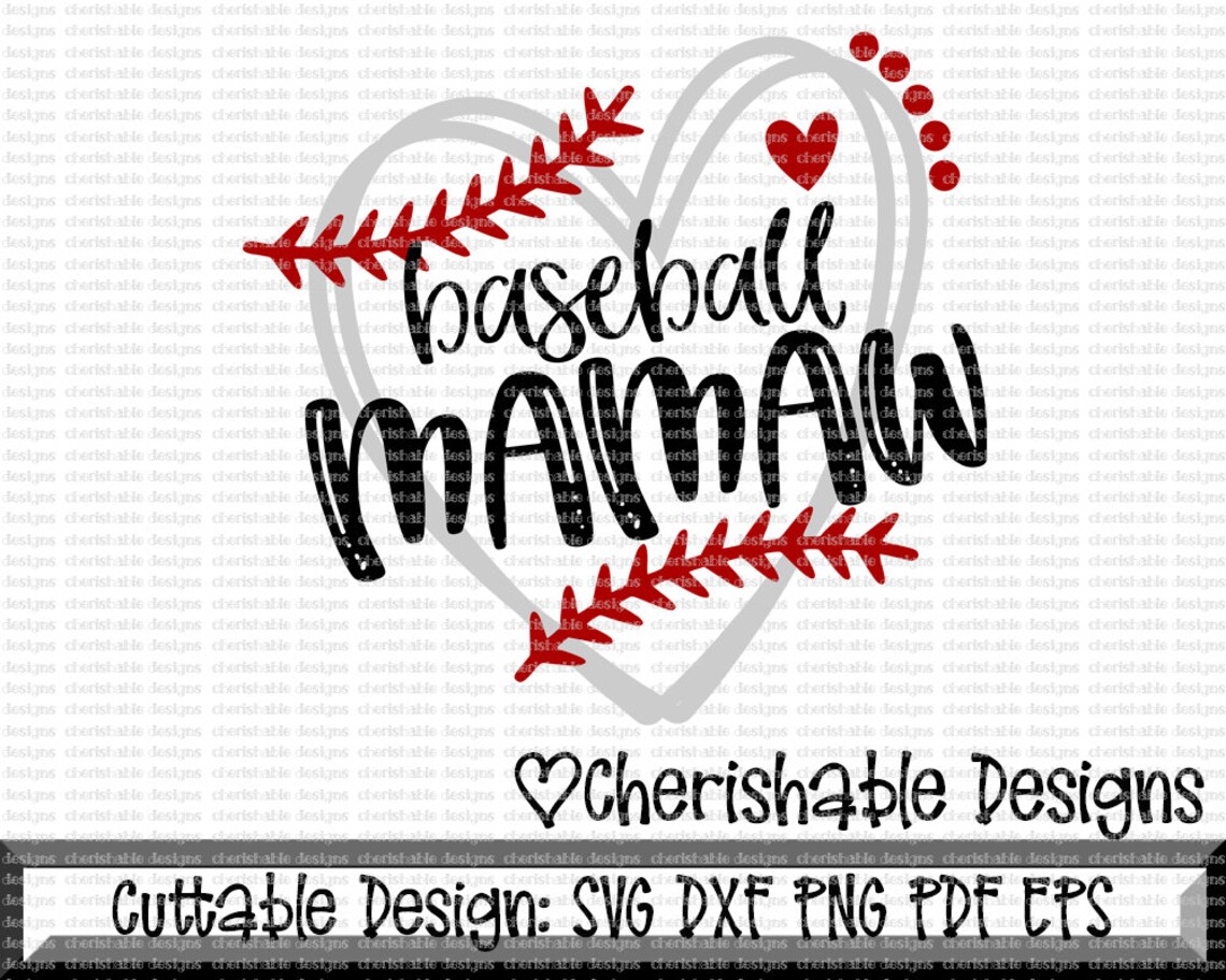 Baseball Svg Baseball Mamaw Svg Baseball Cutting File Heart - Etsy