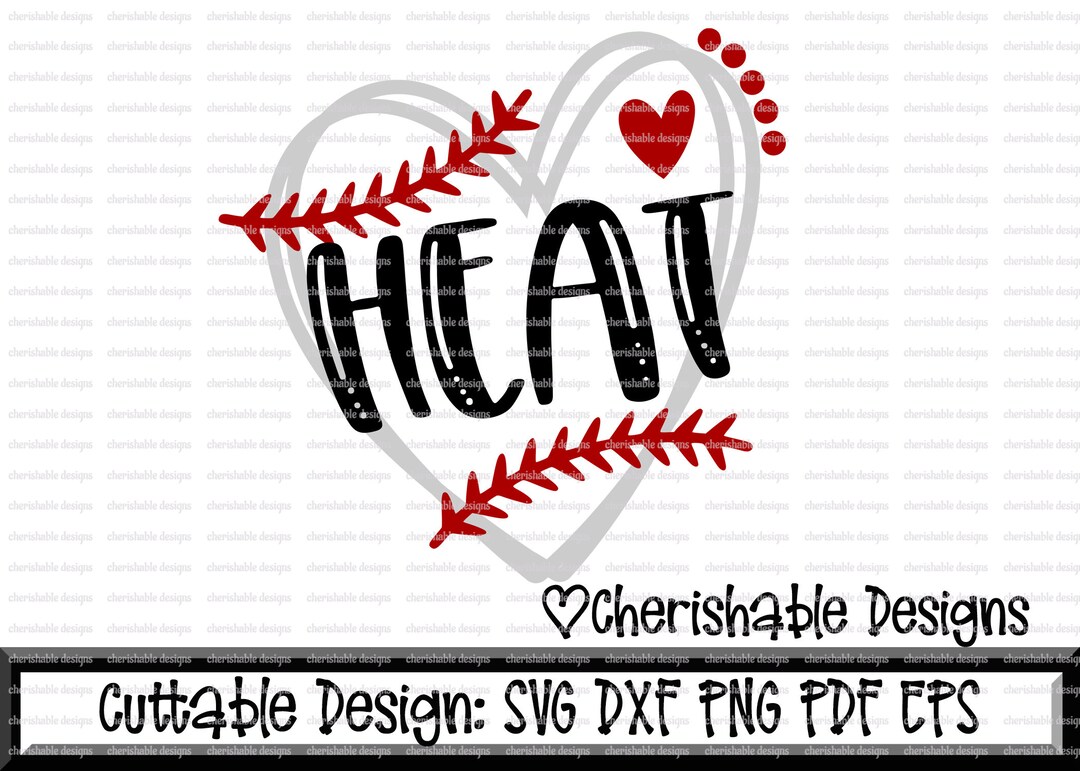 Baseball Svg Softball Svg Heat Baseball Cutting File Heart - Etsy