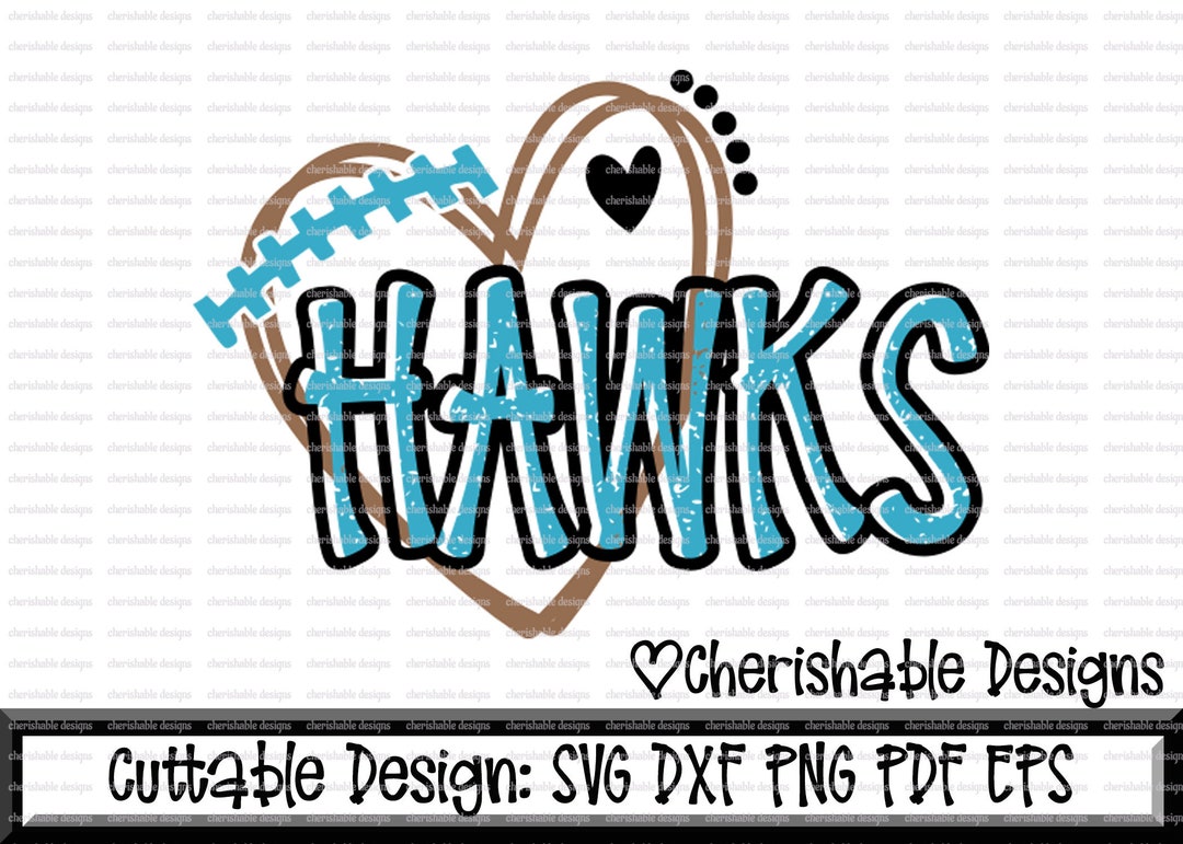 Football Svg, Hawks SVG, Hawks Football Cutting file, distressed ...