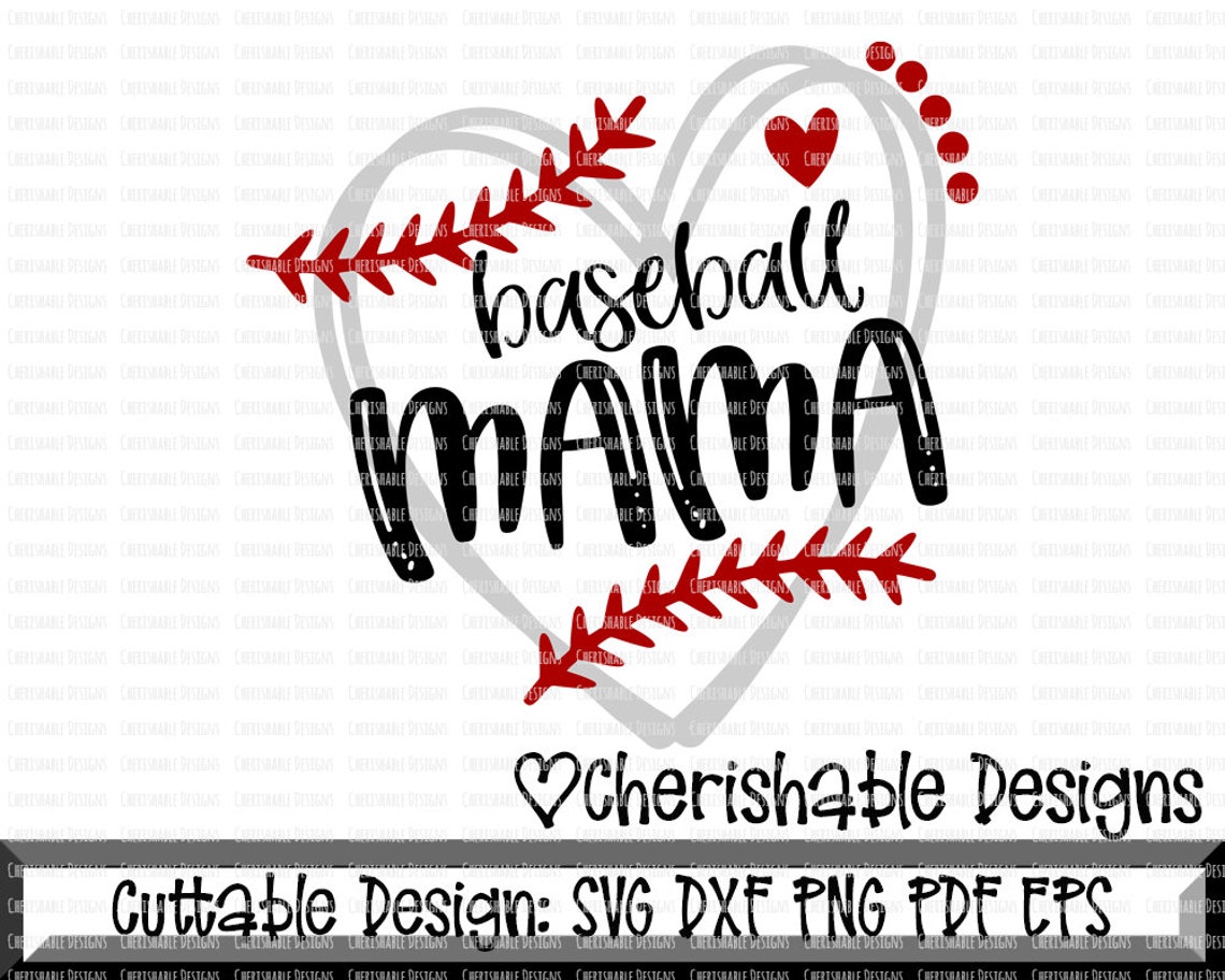 Baseball Svg Baseball Mama Svg Baseball Cutting File Heart | Etsy