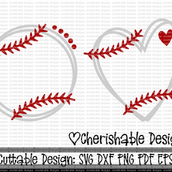 Baseball Heart Svg - Etsy
