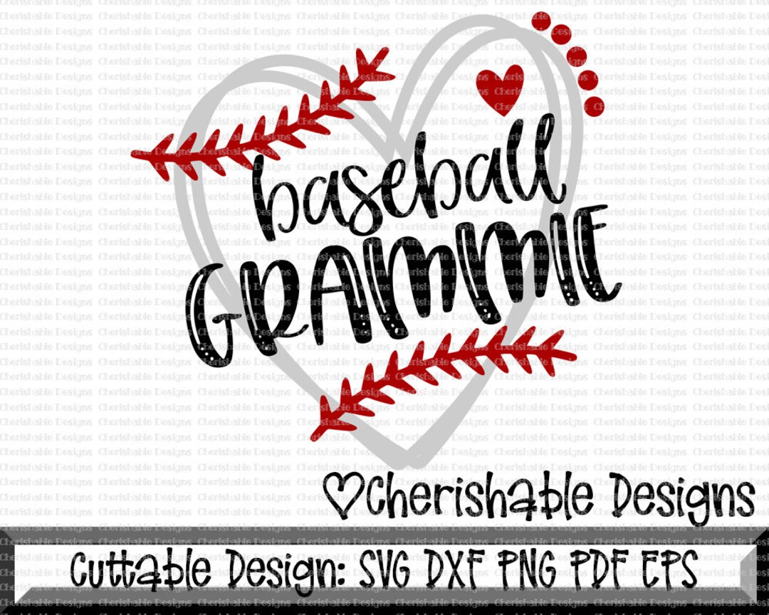 Baseball Svg, Baseball Grammie Svg, Baseball Cutting File, Heart Frame ...