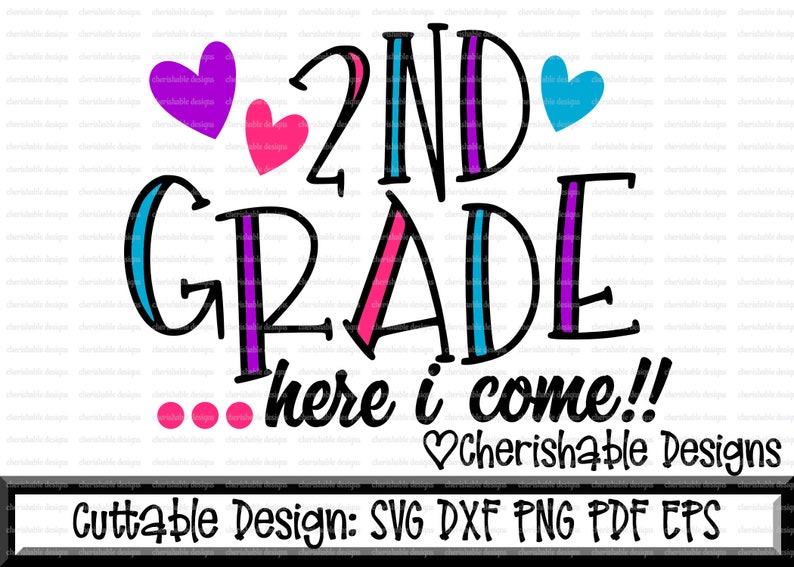 2nd Grade svg Second Grade svg School svg here i come svg | Etsy