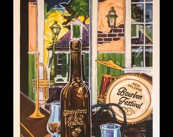 New Orleans Bourbon Fest Signed & Numbered Poster 2019 | Etsy