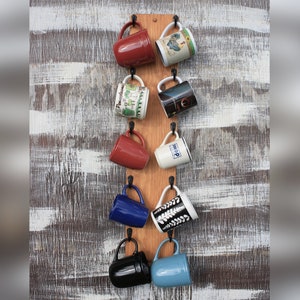 Vertical 10 or 12 Hook Mug Rack, Coffee Bar Ideas, Vertical Mug Rack ...