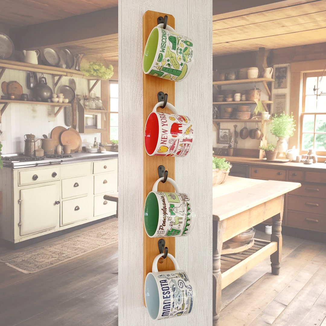 Large Mug Vertical Wall Mount Rack|starbucks Been There You Are Here ...