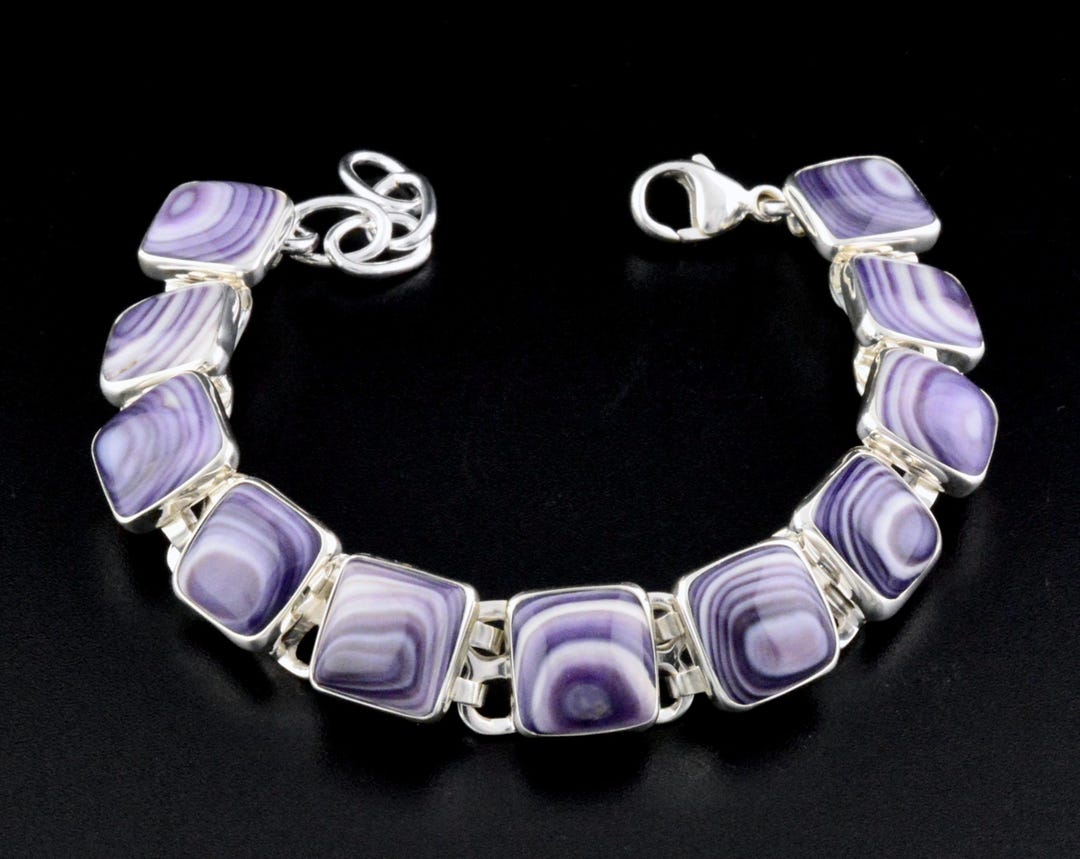 Wampum Bracelet 11pc. 10x10mm squares in Sterling Silver #Capecod # ...
