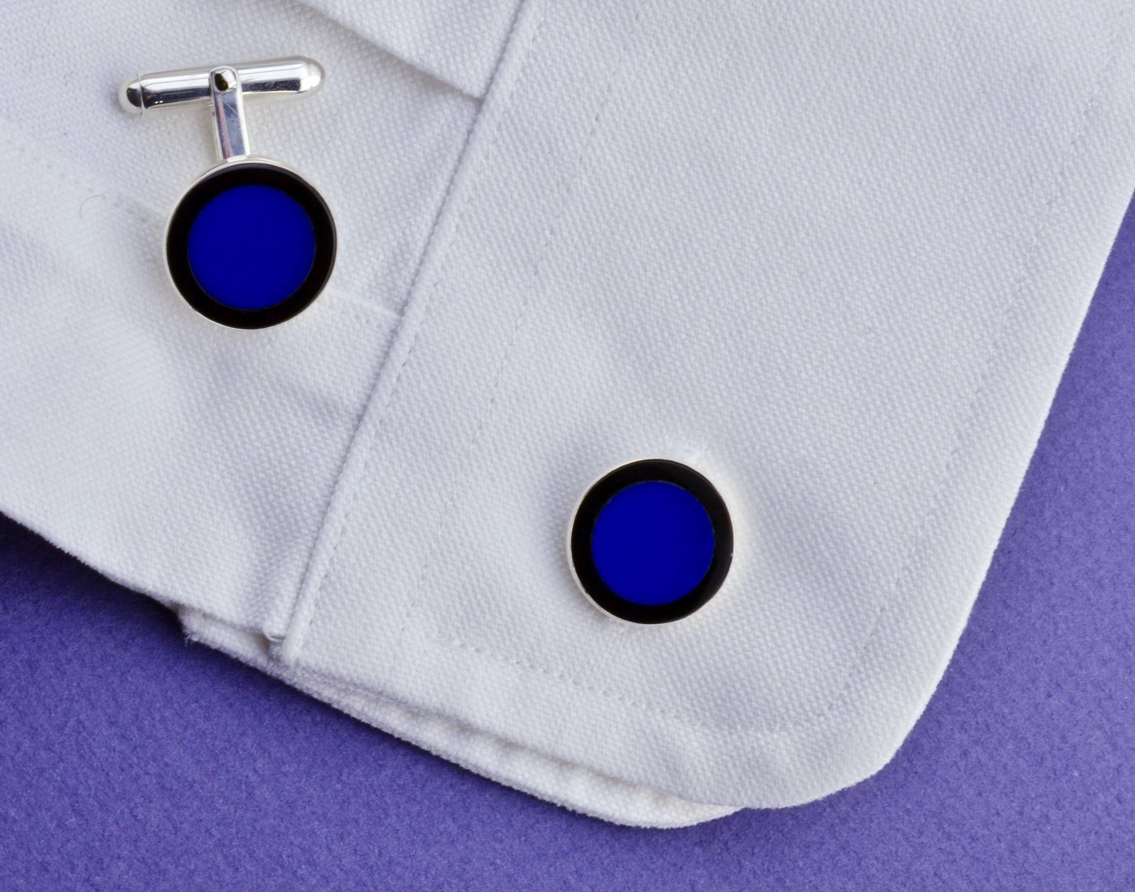 Cuff Links and Tuxedo Studs Set of 6 Pieces in Sterling Lapis & Onyx - Etsy