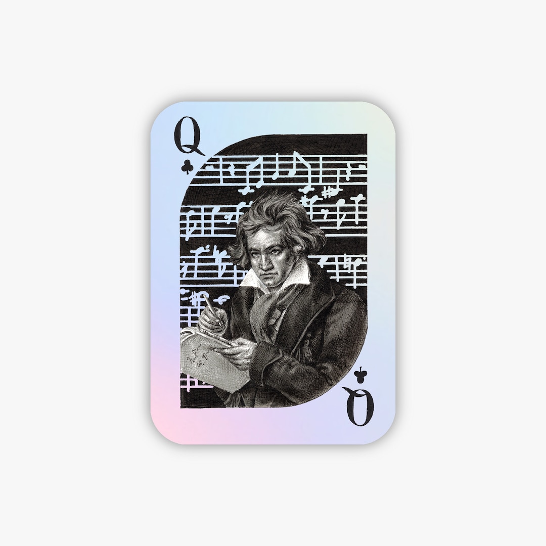 Sticker: Beethoven Playing Card (pearlescent) - Etsy
