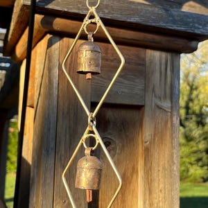 Cascade Bells - *wood Dinger Bell - Hanging Yard Art - Garden Decor ...