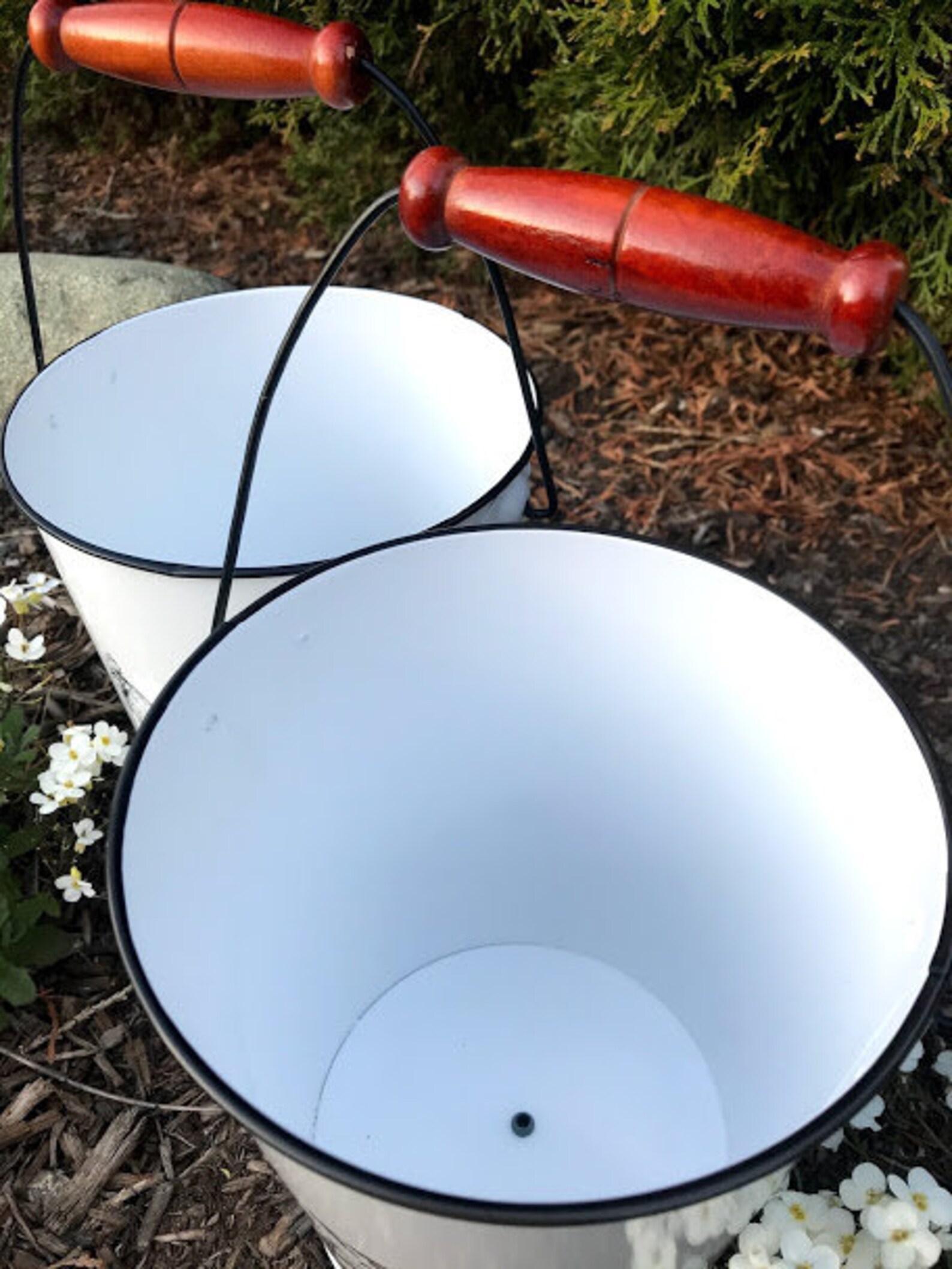 Farm Animal PLANTER Enamel Pail Sheep Horse Chicken Pig Cow - Etsy