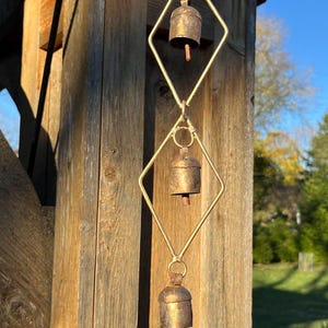 Cascade Bells - *wood Dinger Bell - Hanging Yard Art - Garden Decor ...