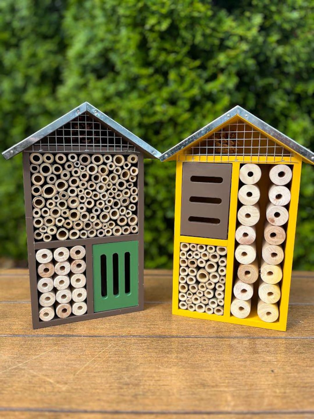 Tin Roof Sunny Pollinator Hotel Heavy Duty Multi Room House Mason Bees ...