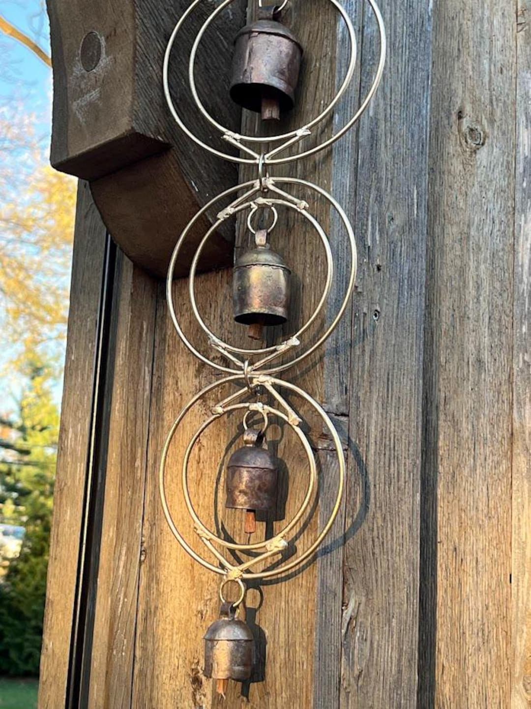 Triple Eternity Bell Ornament - *wood Clapper / Dinger Bell - Hanging ...