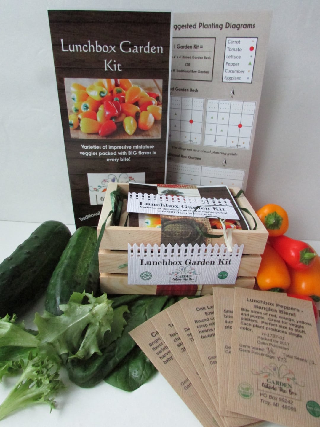 Lunchbox Garden Collection - 100% Organic - Custom Garden Seeds - Mini ...
