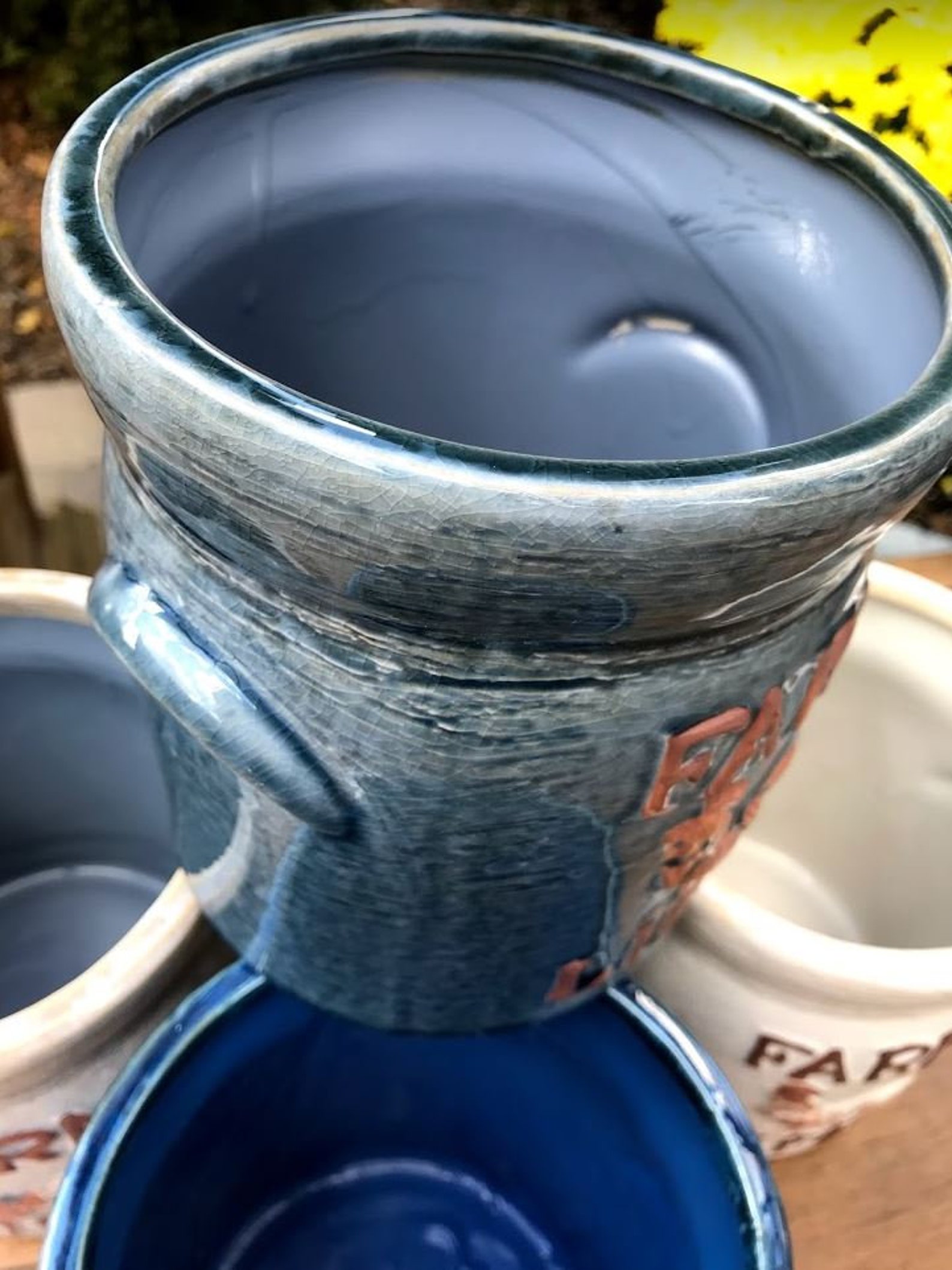 Ceramic Farm Life Jar Crock Planter Rooster Chicken MEDIUM - Etsy