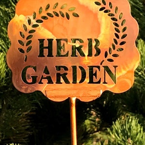 Metal Herb Garden Marker Stake Sign Copper Color Garden Label - Etsy