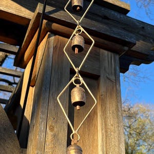 Cascade Bells - *wood Dinger Bell - Hanging Yard Art - Garden Decor ...