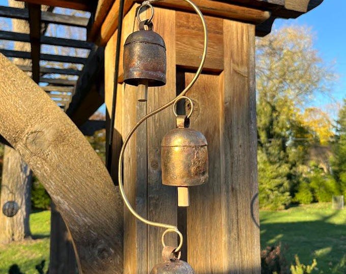 Winding Bells - *wood Dinger Bell - Hanging Yard Art - Garden Decor ...