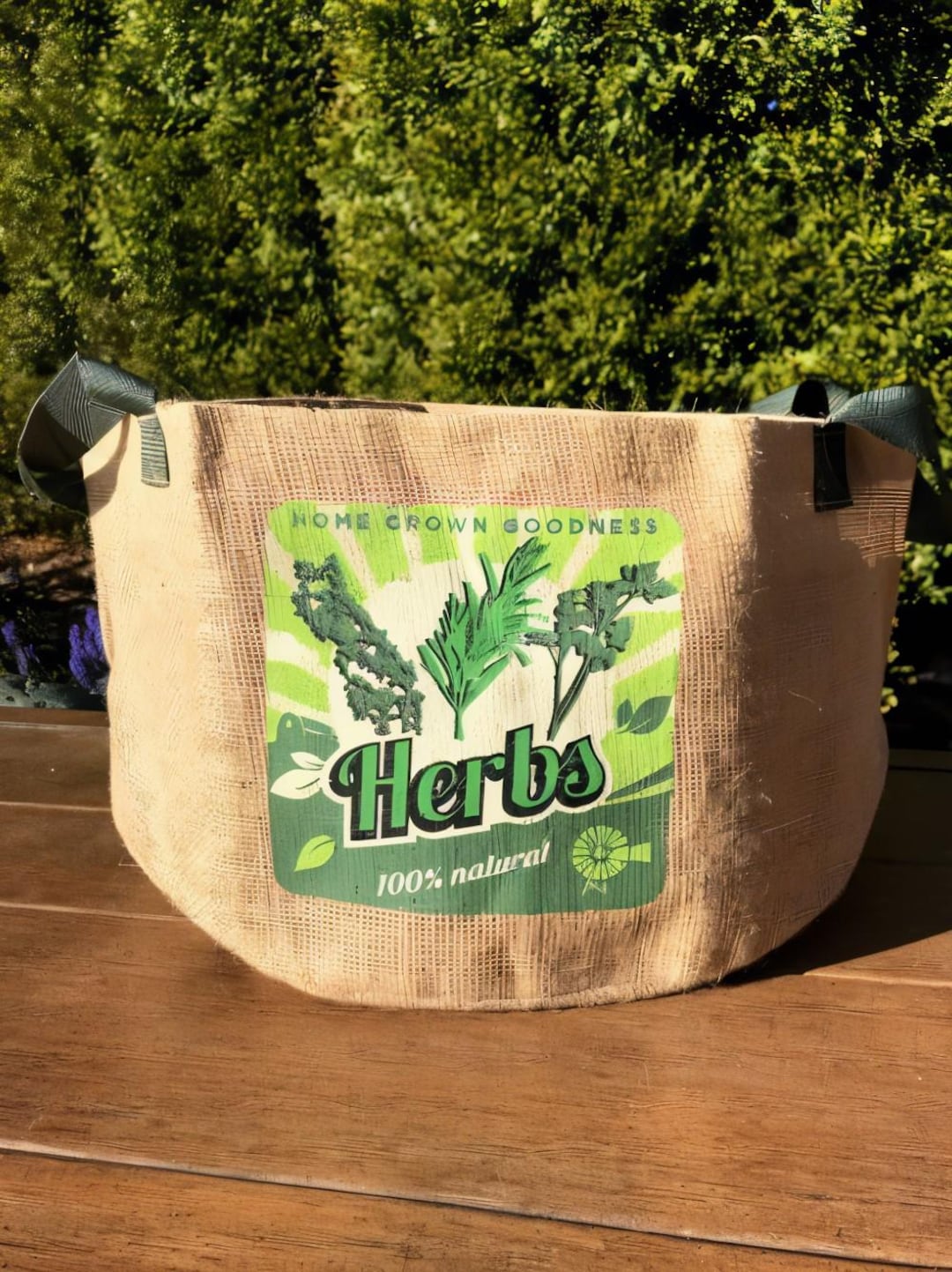 Burlap Herb Planter Pot Bag - Rustic Farmhouse Garden Patio Container ...