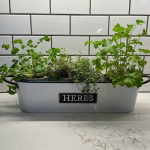 HERBS Windowsill Planter - Rustic Farmhouse Planter for Plants Herbs ...