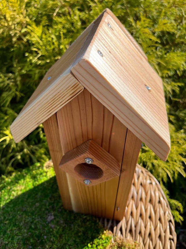 Cedar "wallace" Birdhouse Natural Wood Bird Box - Bird House Gift - Etsy