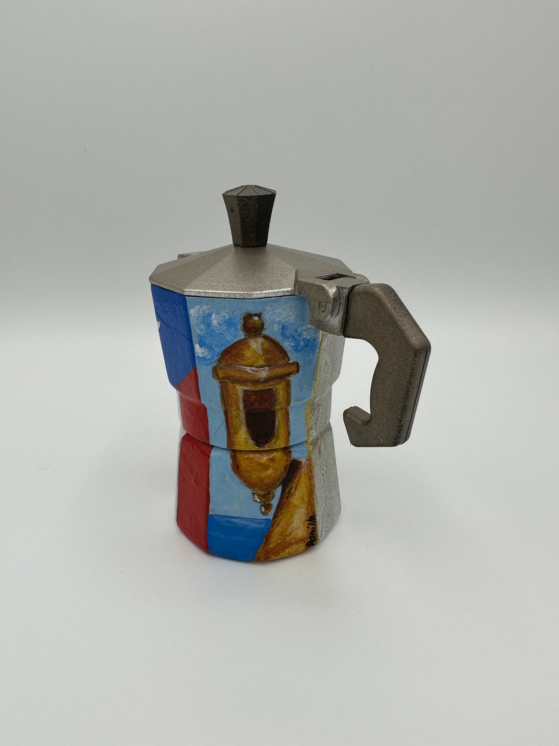 Bandera Y Garita De Puerto Rico Coffee Pot-small Size - Etsy