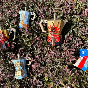 Bandera Y Garita De Puerto Rico Coffee Pot-small Size - Etsy