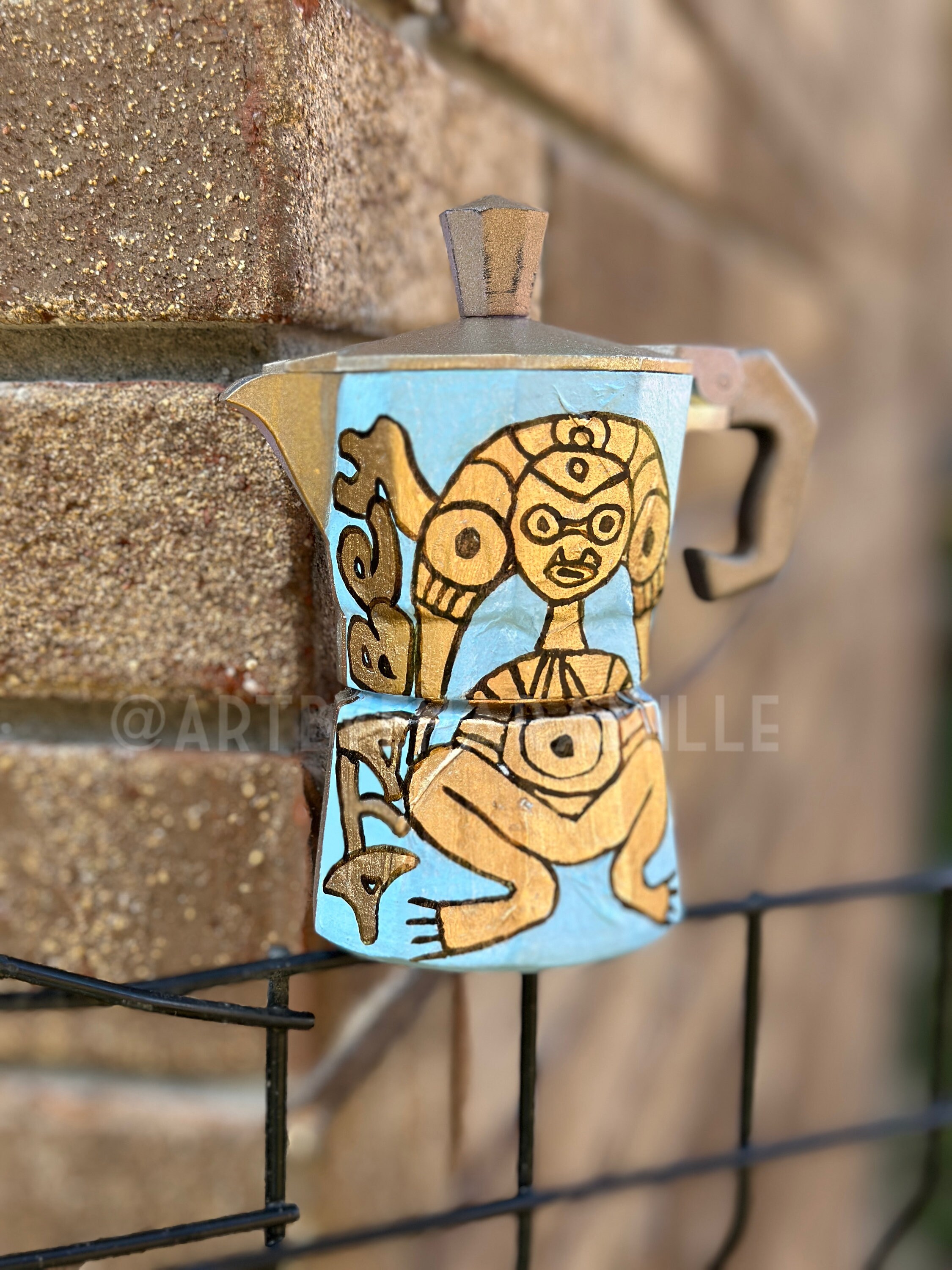 Atabey Taino Goddess Puerto Rico Gold Coffee Pot-small Size - Etsy