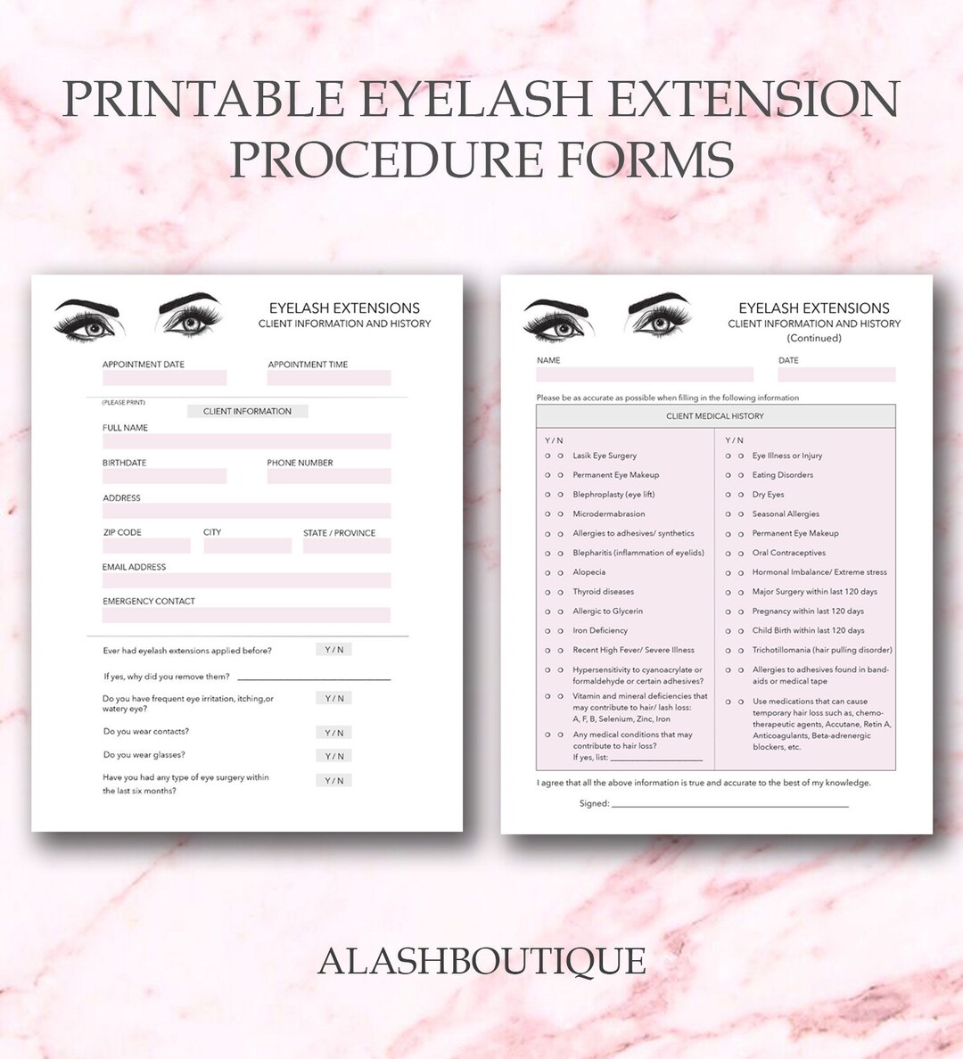 Printable Customizable Eyelash Extension Business Spa PDF - Etsy