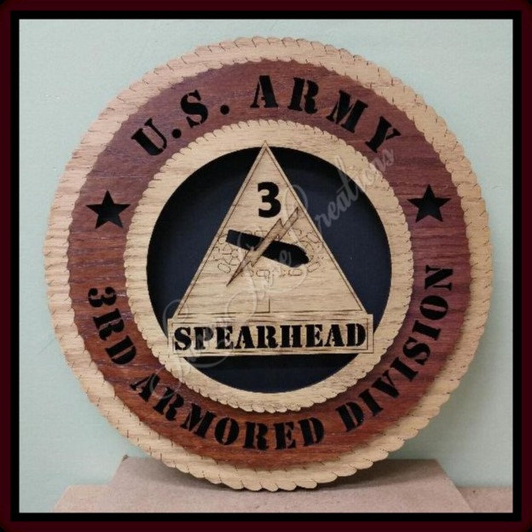 US Army 3rd Armored Division Laser Cut 3D Wood Wall - Etsy