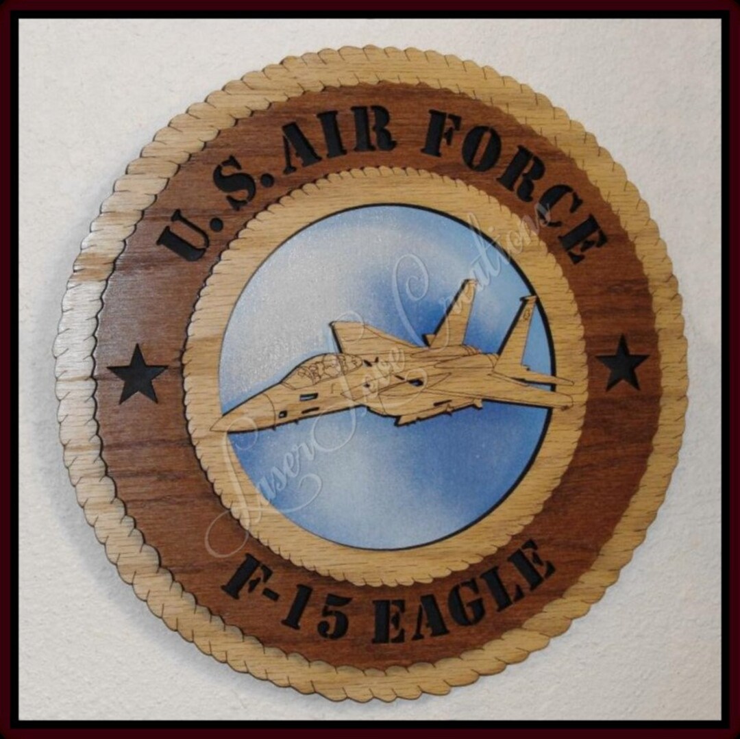 US Air Force F-15 Eagle Laser Cut 3D Wood Wall Tribute - Etsy