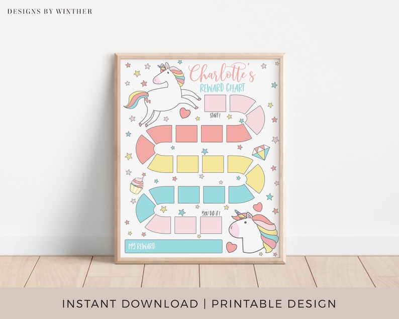 Editable Unicorn Chore Chart Printable Reward Chart - Etsy
