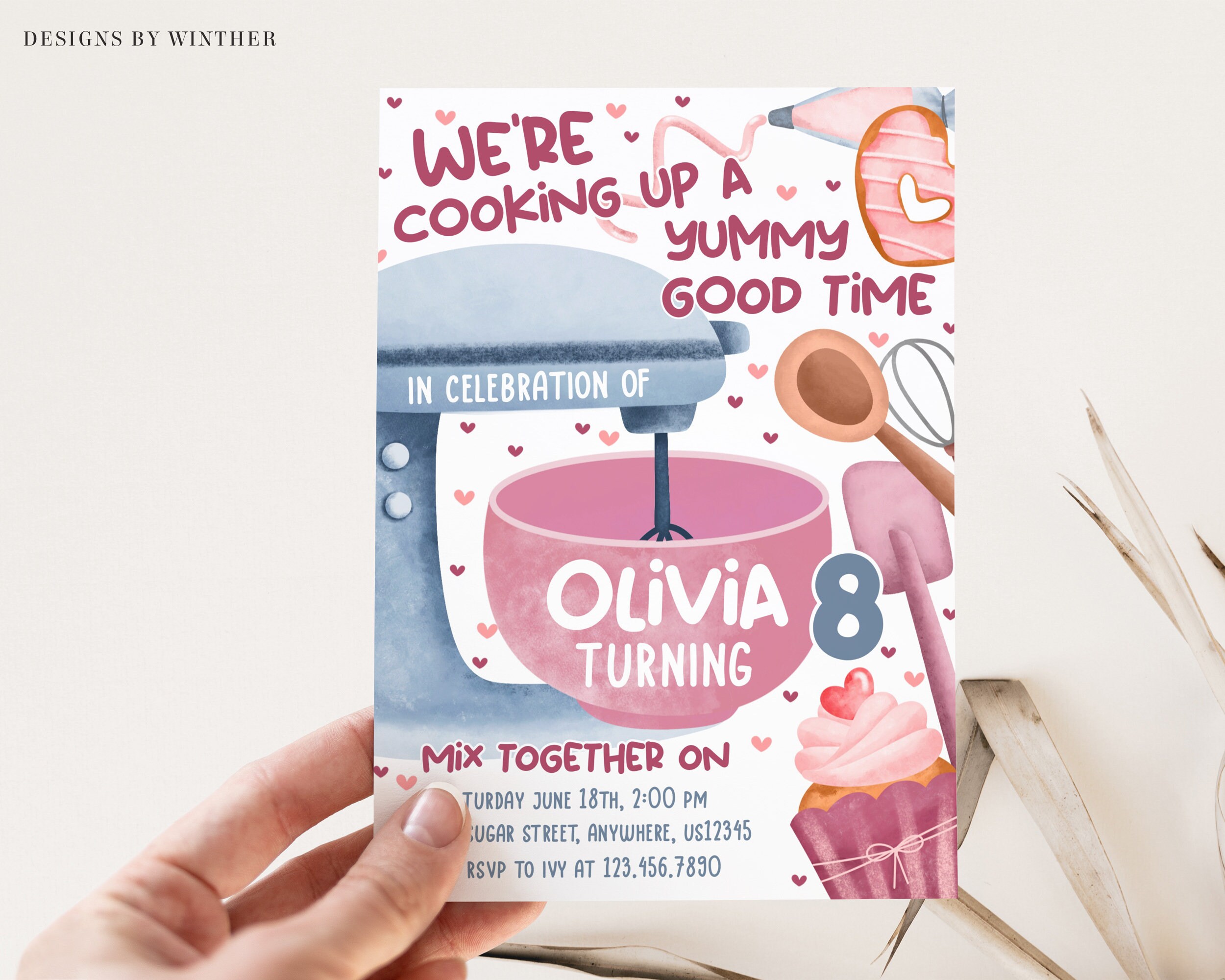 Baking Birthday Invitation Bake Party Invite Editable - Etsy