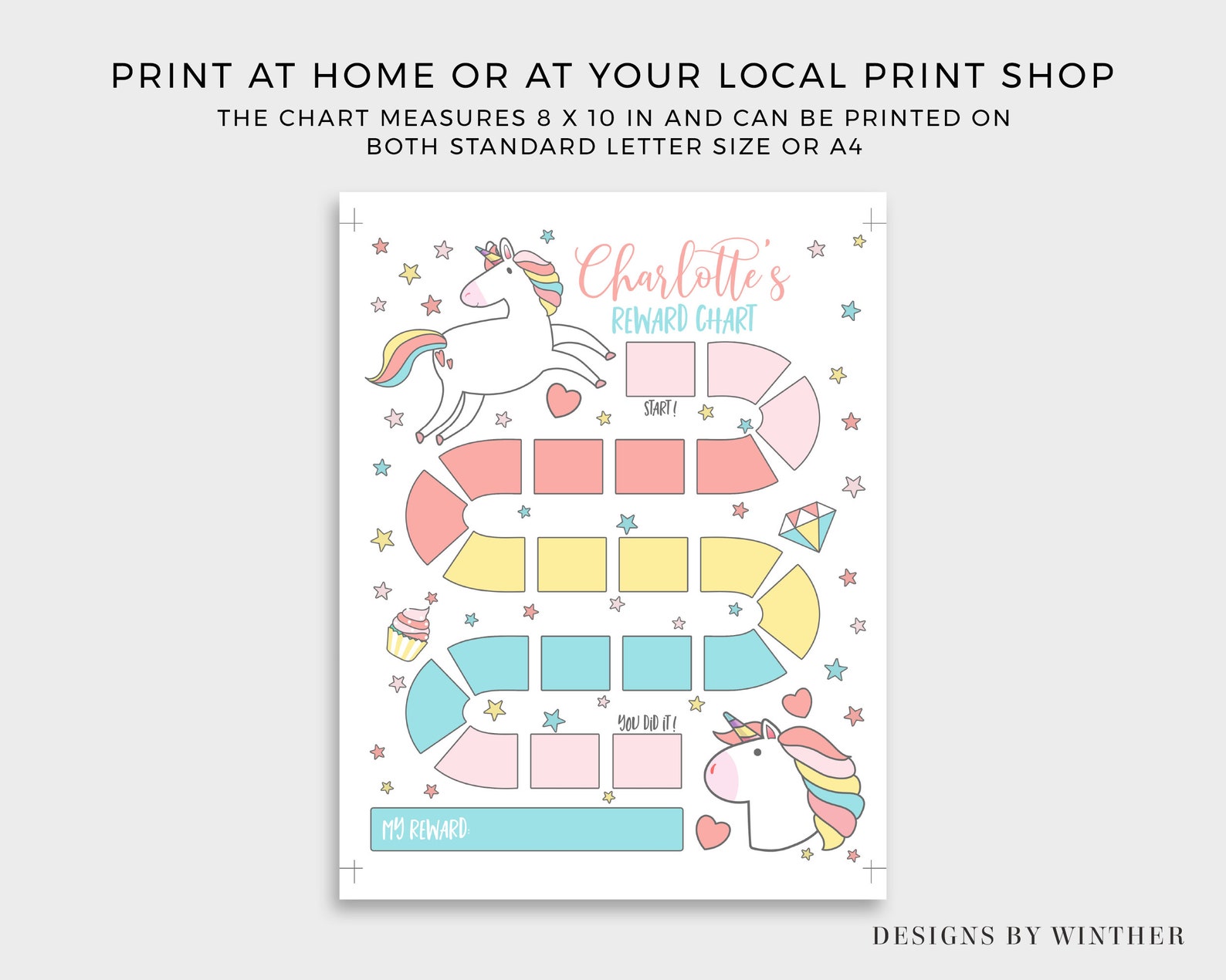 Editable Unicorn Chore Chart Printable Reward Chart - Etsy