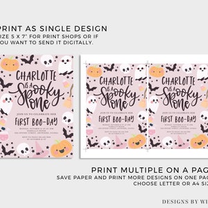 First Boo Day Invite, Halloween Birthday Invitation, Ghost Pumpkin Bat ...