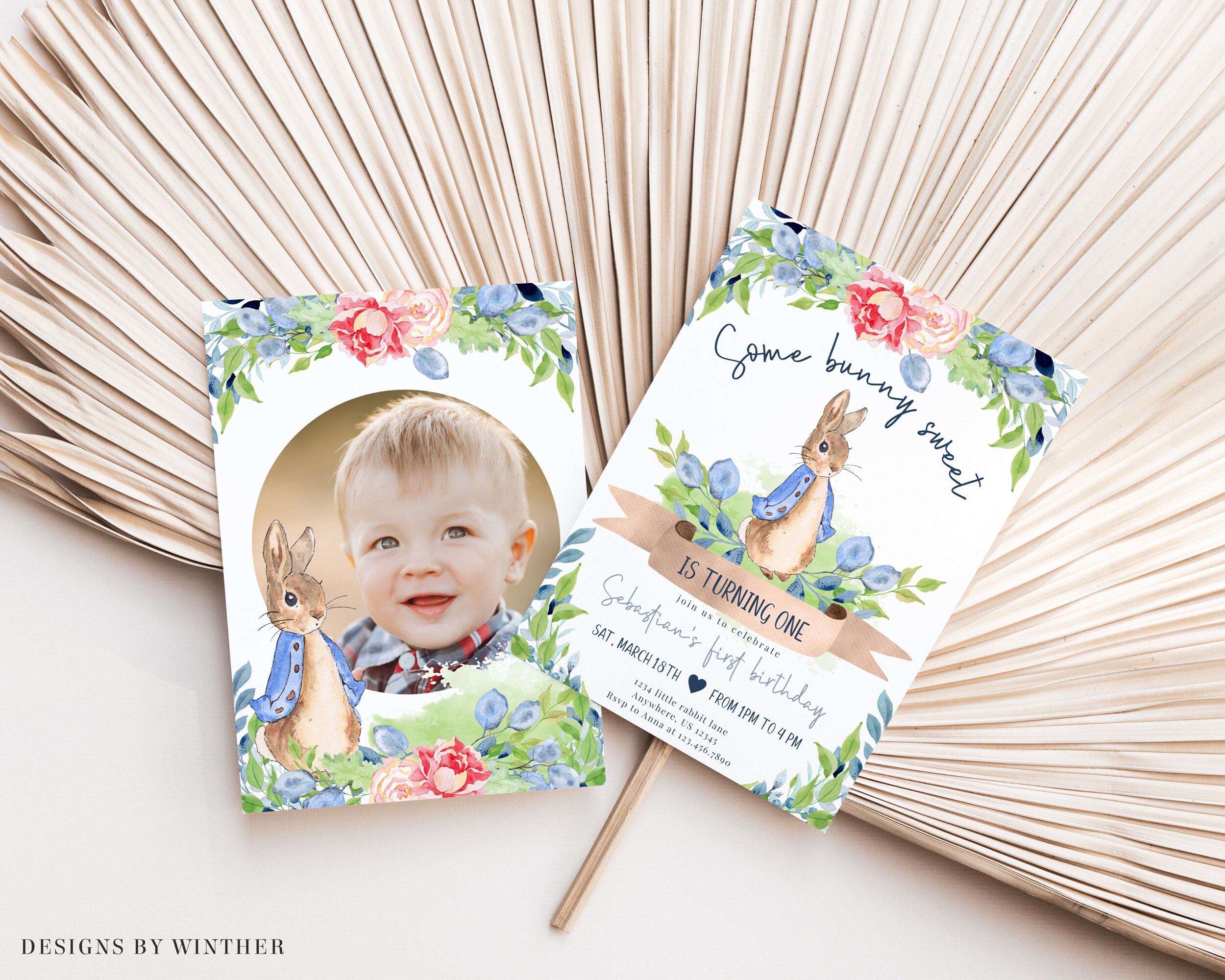 Peter Rabbit Birthday Invitation, Bunny Party Invite, Editable ...