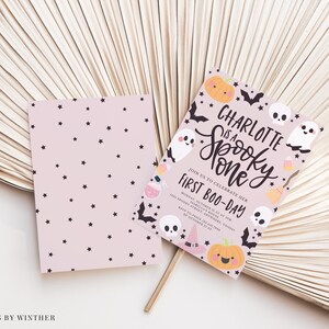 First Boo Day Invite, Halloween Birthday Invitation, Ghost Pumpkin Bat ...