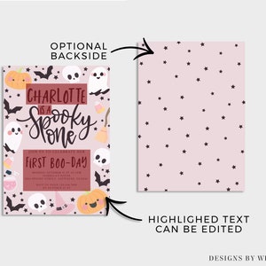 First Boo Day Invite, Halloween Birthday Invitation, Ghost Pumpkin Bat ...