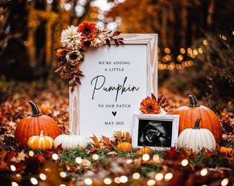 Fall Digital Pregnancy Announcement Editable Social Media Template ...