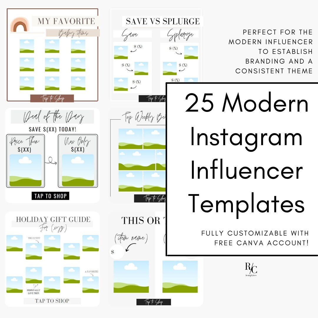 Instagram Influencer Templates, Instagram Canva Templates, Canva ...