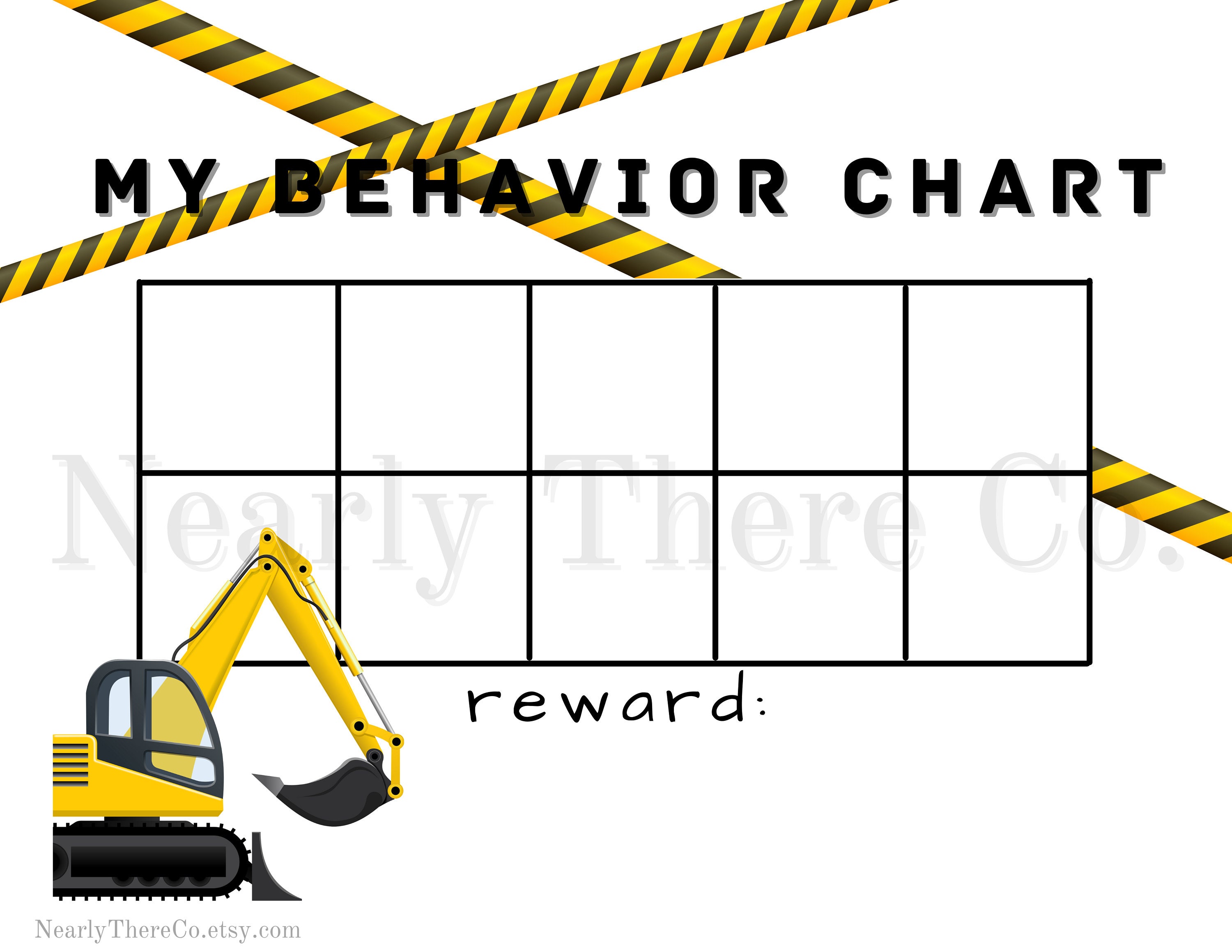 Behavior/reward Chart for Children - Construction - PDF Download - Etsy
