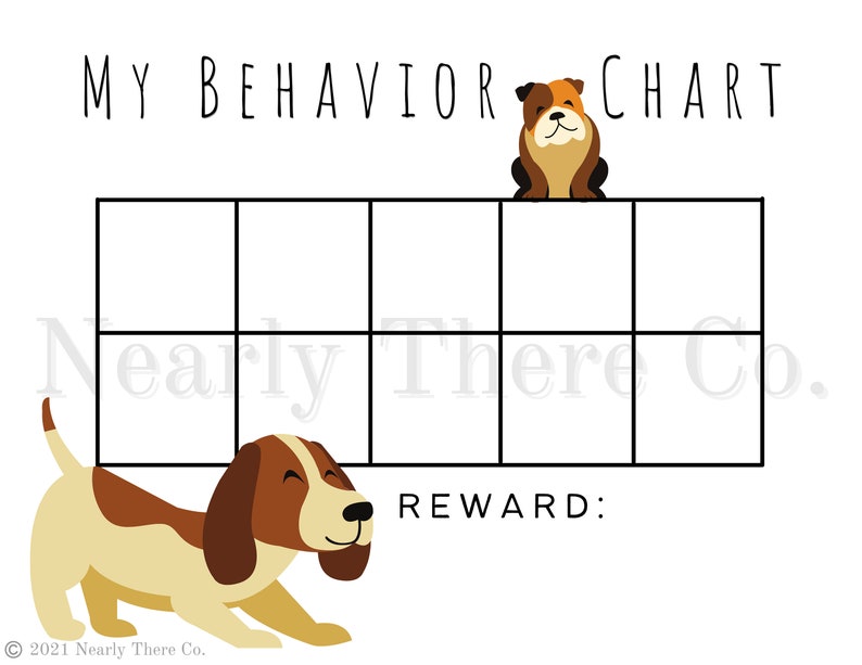 Behavior/reward Chart for Children Puppy Design PDF - Etsy