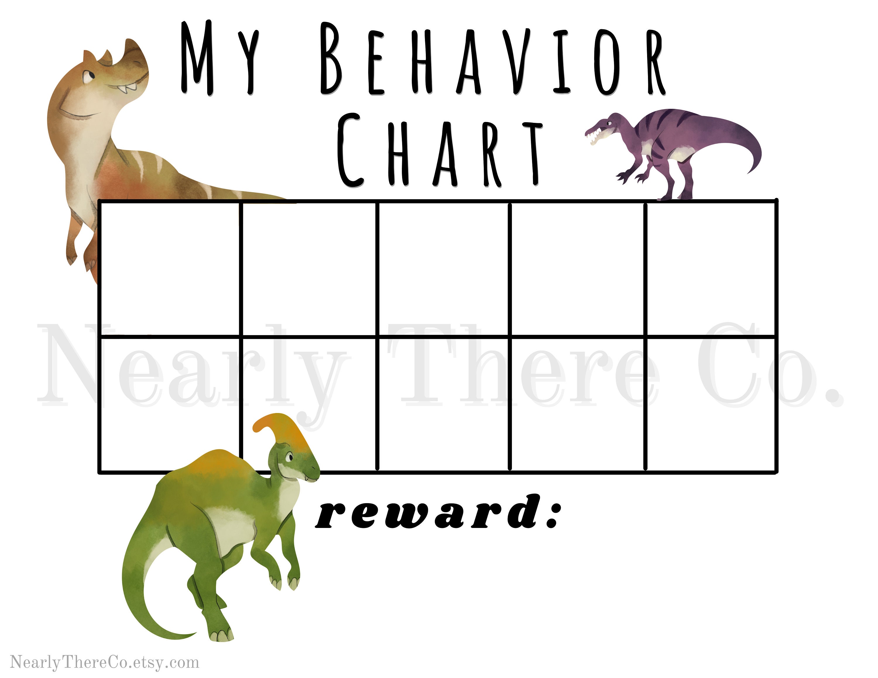 Behavior/reward Chart for Children - Dinosaurs - PDF Download - Etsy