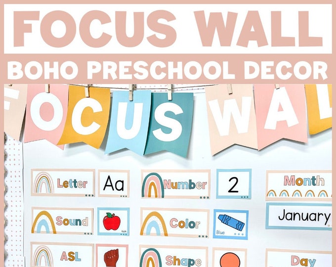 Boho Rainbow Classroom Decor Preschool Focus Wall - Etsy