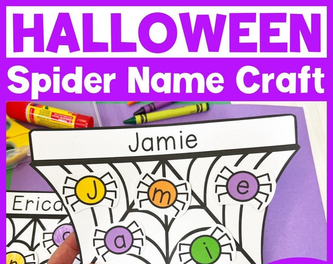 Halloween Name Craft Editable Spider Web Crafts for Kids - Etsy