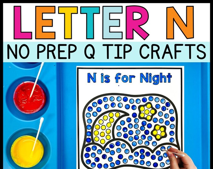Letter N Alphabet Crafts Q Tip Painting Fine Motor Skills - Etsy