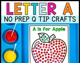 Letter B Alphabet Kids Crafts Q Tip Painting Fine Motor Skills | Etsy